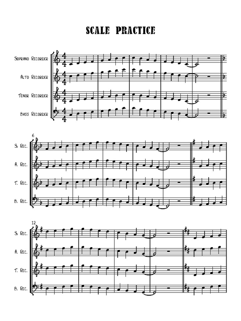Recorder Scale Practice Guide | PDF