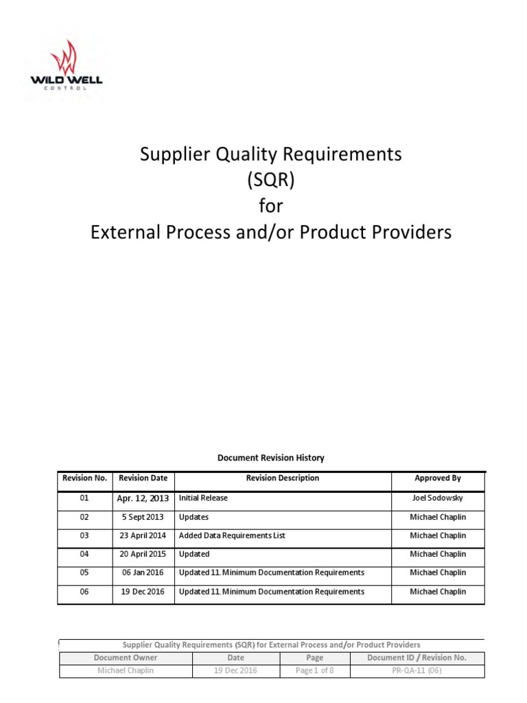 Supplier Quality Requirements PDF | PDF | Specification (Technical ...