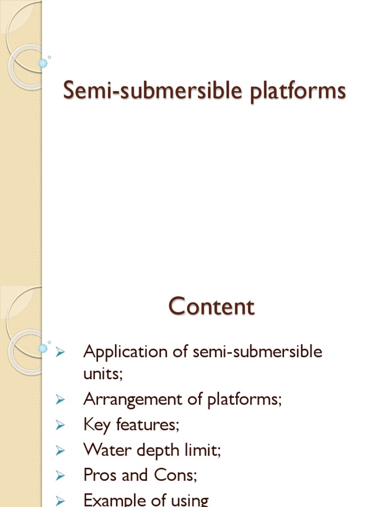 Semi Submersible Platforms | PDF | Ships | Water Transport