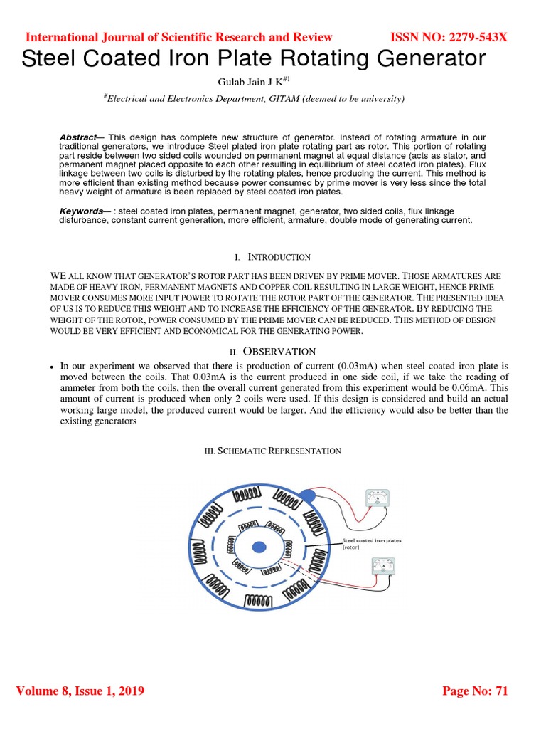 Steel Coated Iron Plate Generator Design | PDF | Electric Generator | Force