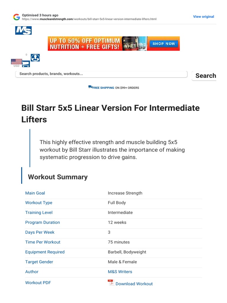 Bill Starr 5x5 Linear Version For Intermediate Lifters - Muscle ...