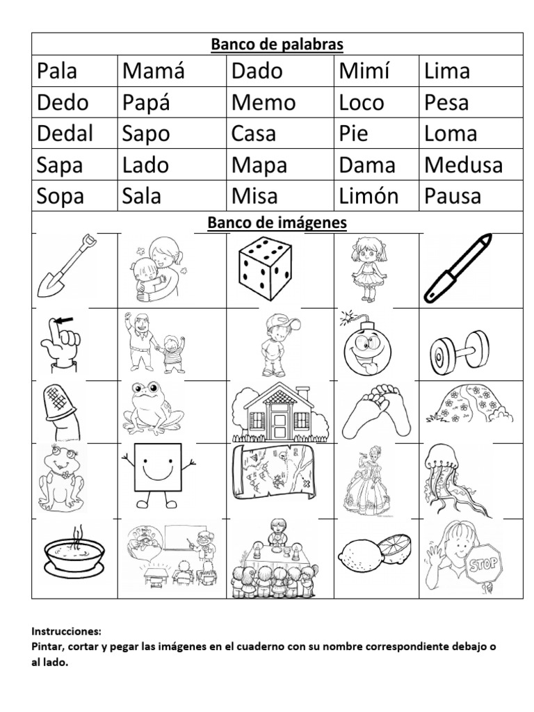 Banco de Palabras Primero | PDF