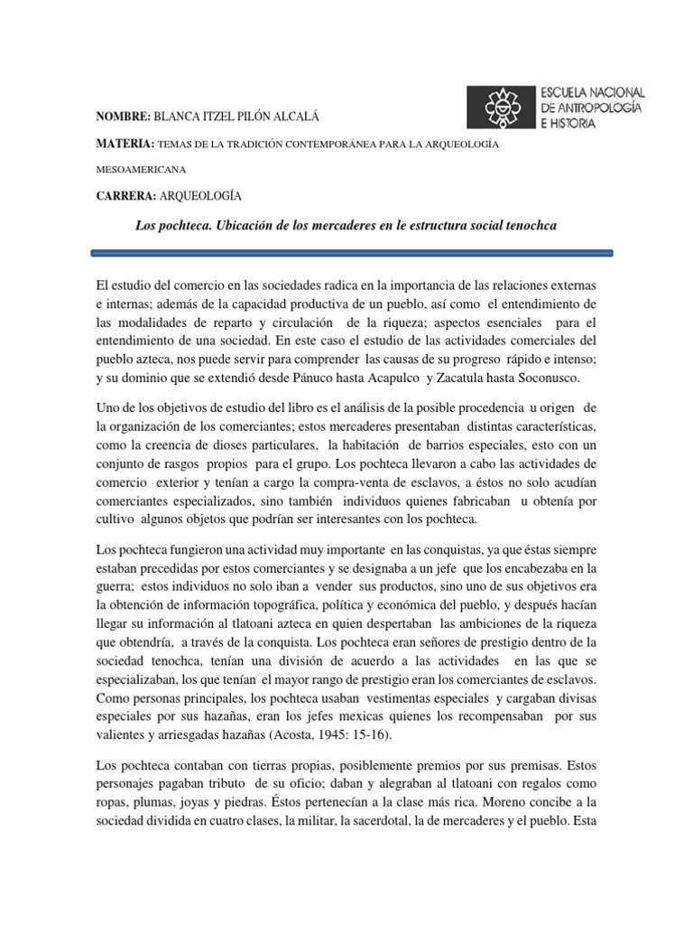 Los Pochteca | PDF | Sociedad | Arqueología