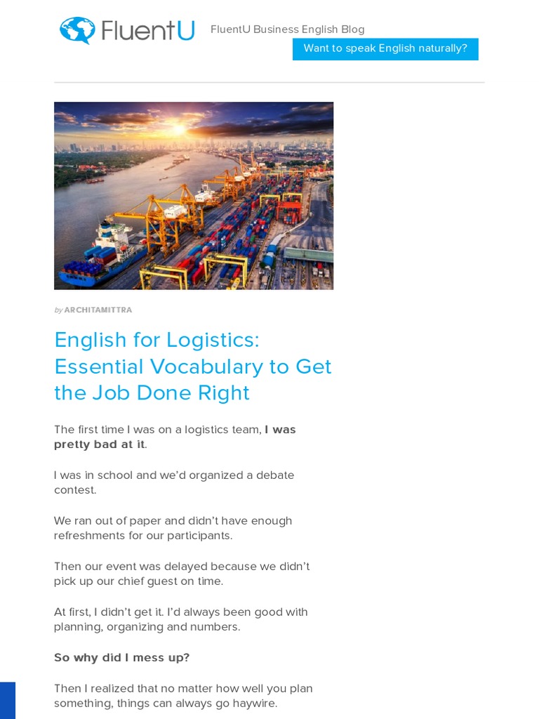 English For Logistics: Essential Vocabulary To Get The Job Done Right ...