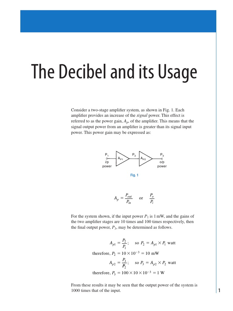 13 - The Decibel and Its Usage | PDF | Decibel | Amplifier