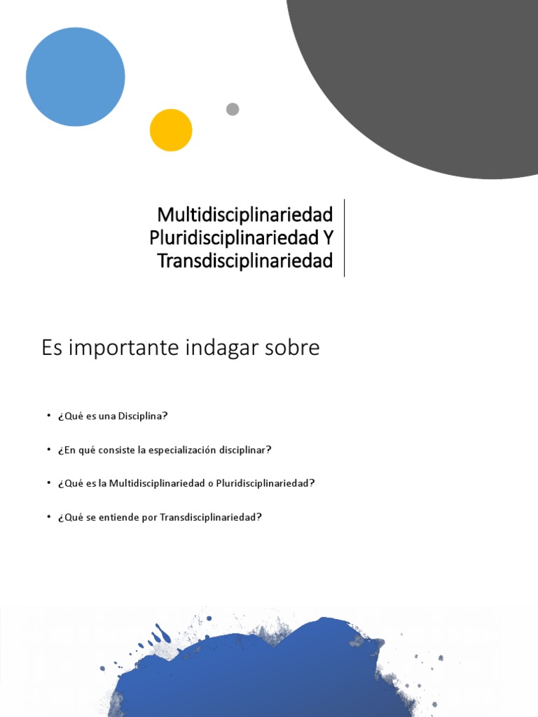 Multidisciplinariedad - Pluridisciplinariedad - Transdisciplinariedad ...