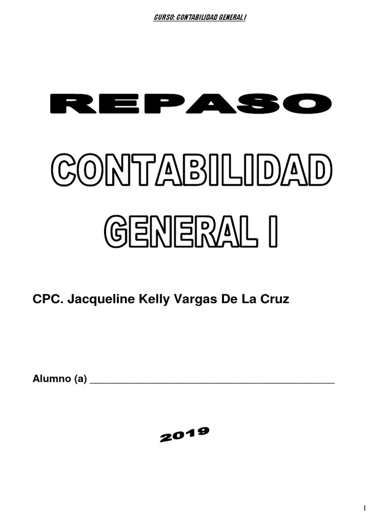 00 CUADERNILLO DE CONTABILIDAD GENERAL I_REPASO.pdf | Efectivo | Bancos