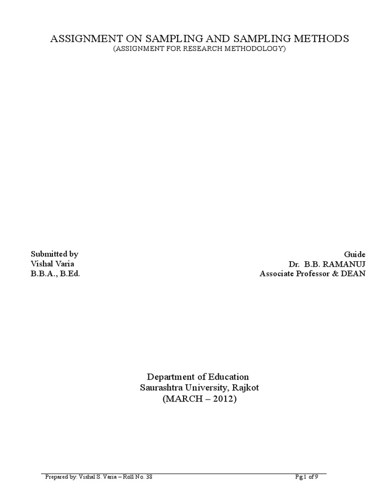 Sampling Methods in Research Methodology | PDF | Sample Size ...
