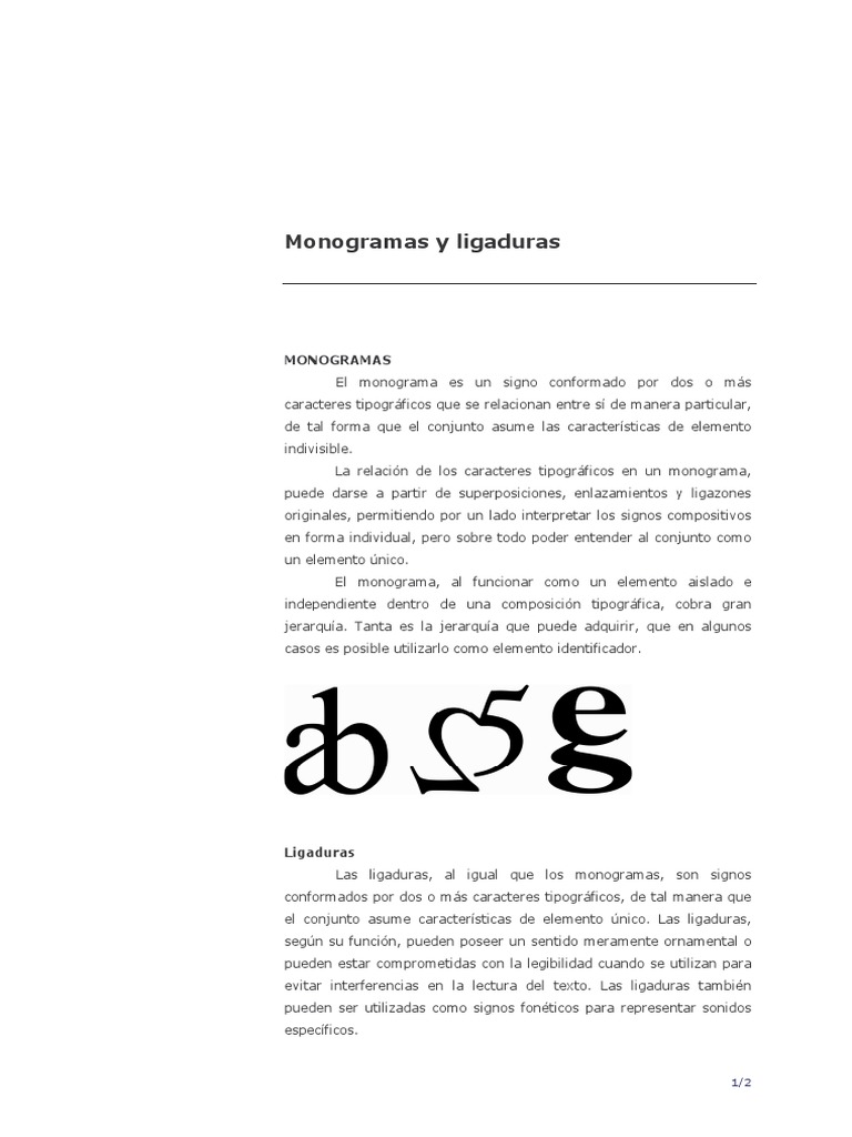 Monogramas y Ligaduras | PDF