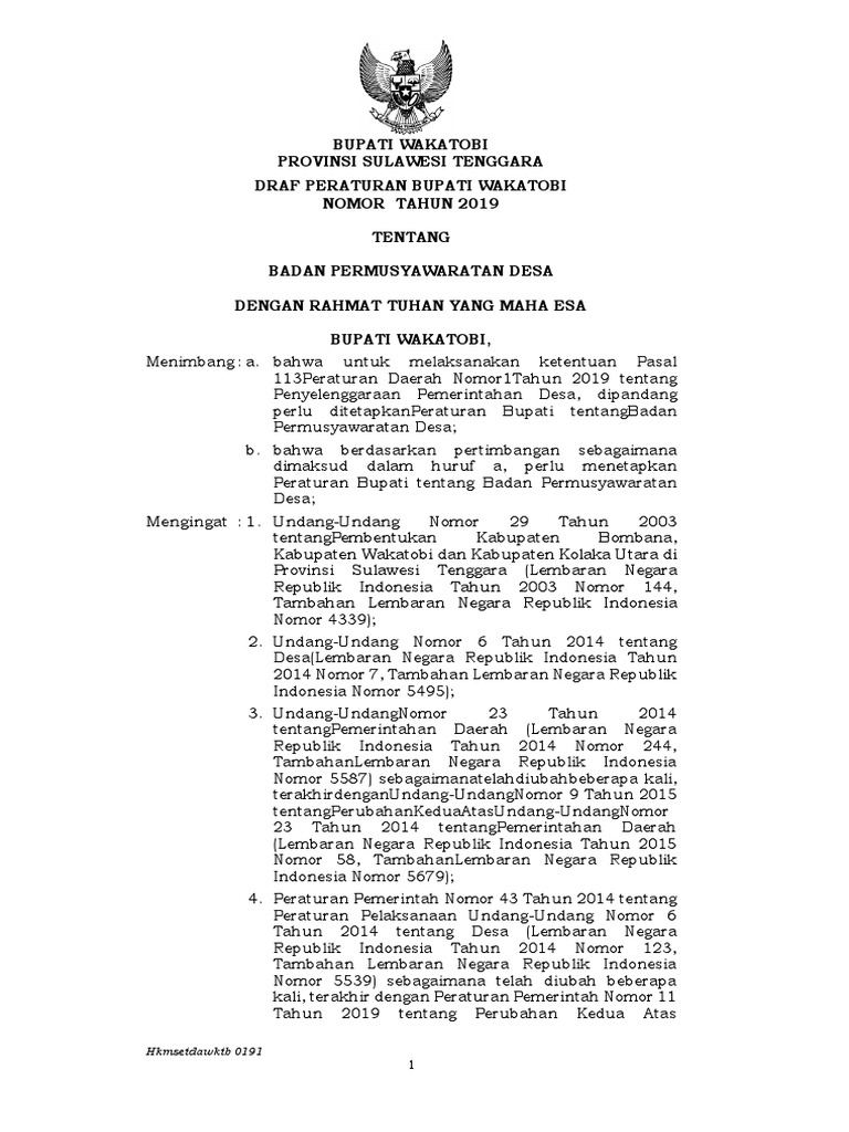 Perbub BPD 2019 | PDF