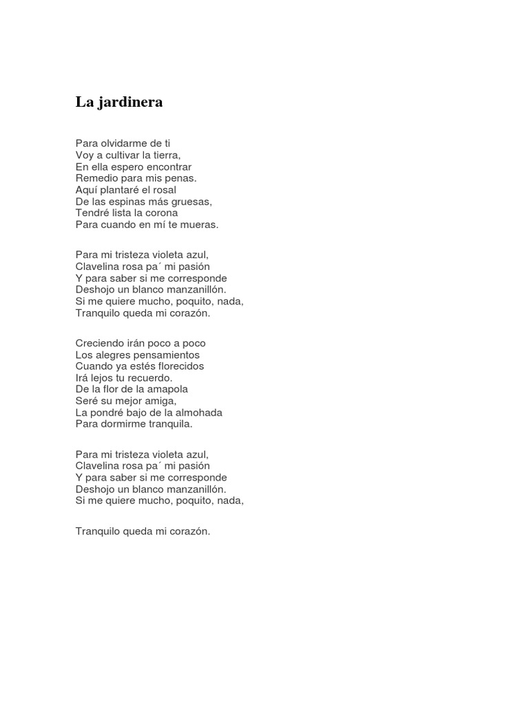 La Jardinera | PDF | Poesía