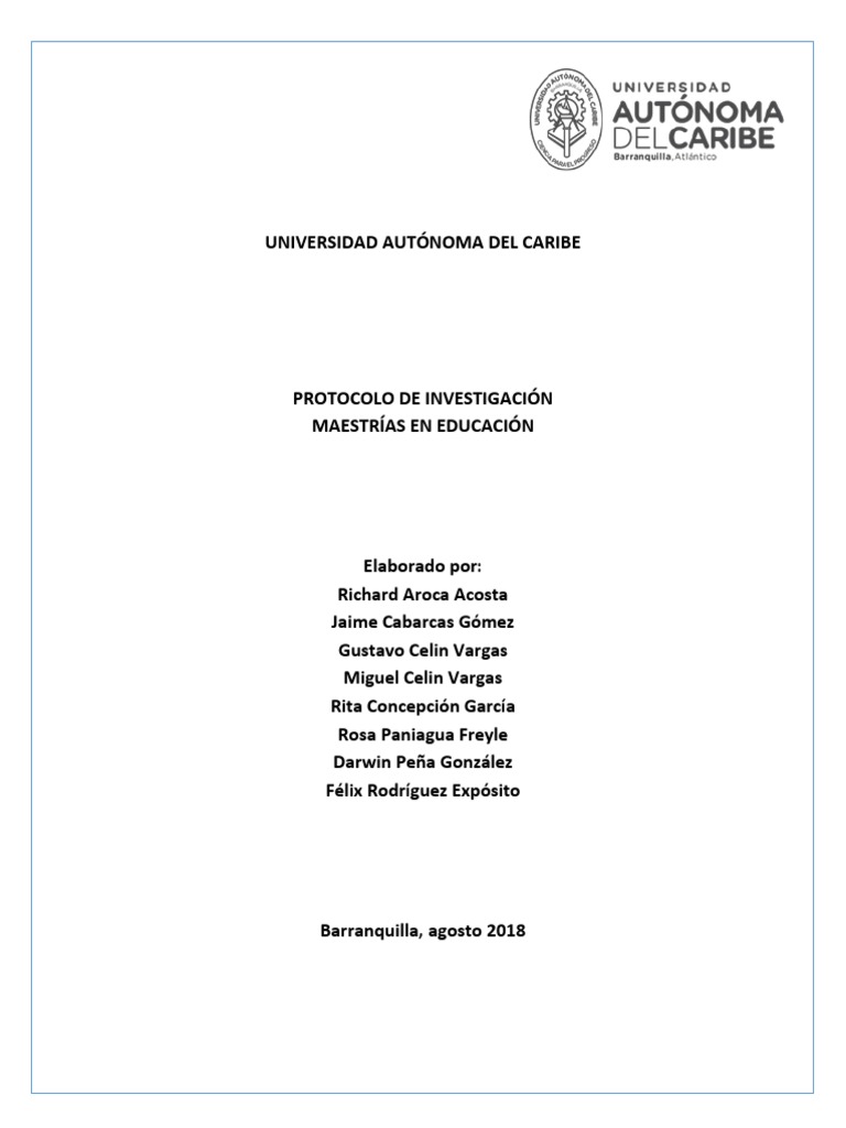 Protocolo Investigación Maestrías en Educación 11 de Septiembre 2018 | PDF | Maestros | Conocimiento