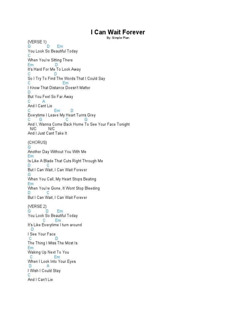 I Can Wait Forever | PDF
