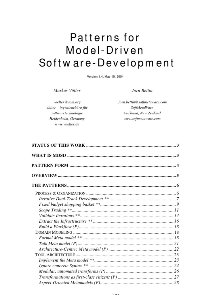 Patterns For Model-Driven Software-Development | Download Free PDF | Software Development ...