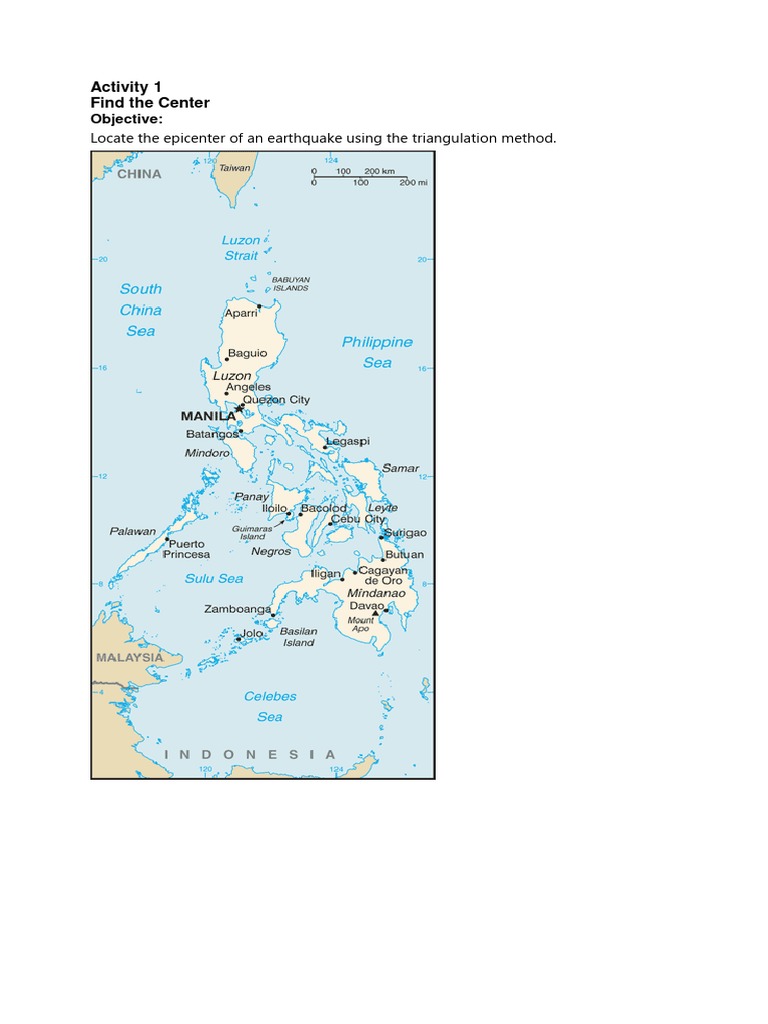 Activity 1 Find The Center: Locate The Epicenter of An Earthquake Using ...