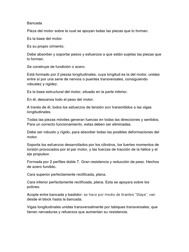 Bancada de Motor: Estructura y Funciones | PDF | Rigidez | Eje