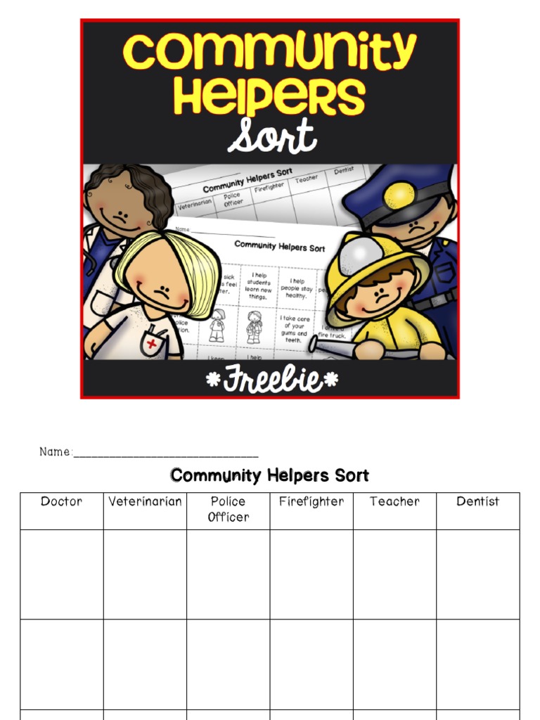 Community Helpers Free Sort | PDF | Freedom Of Expression Law | Media ...