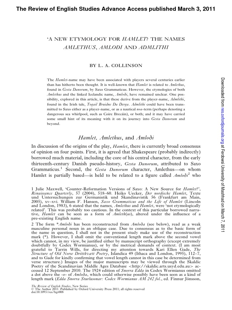 Res.hgr008.Full | PDF | Hamlet | Irish Language