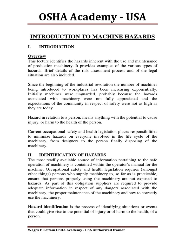 Understanding Machine Hazards: An Overview of Common Injury Types, Risk ...