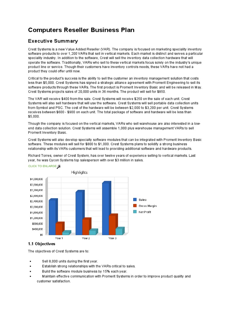 Computers Reseller Business Plan | PDF | Balance Sheet | Expense
