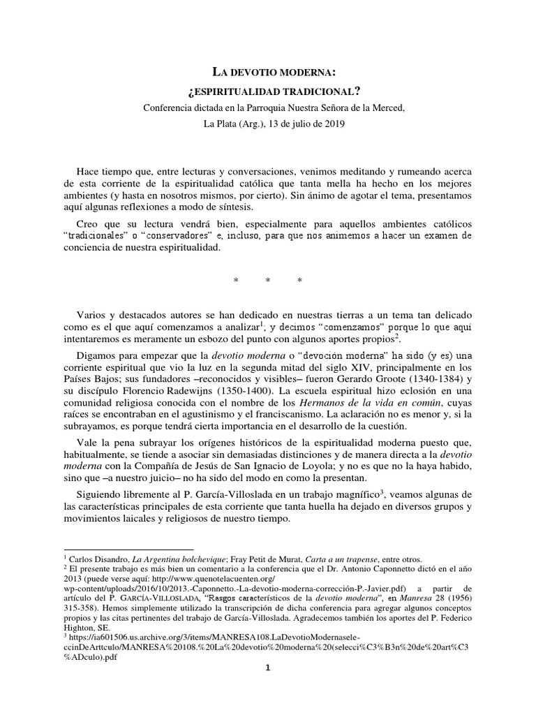 La Devotio Moderna y su Impacto | PDF | Santo | Tomás de Aquino