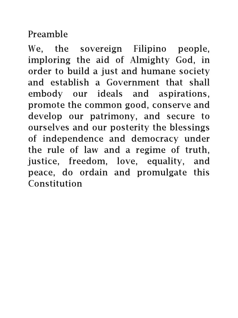 Preamble | PDF | Legal Documents | Public Law