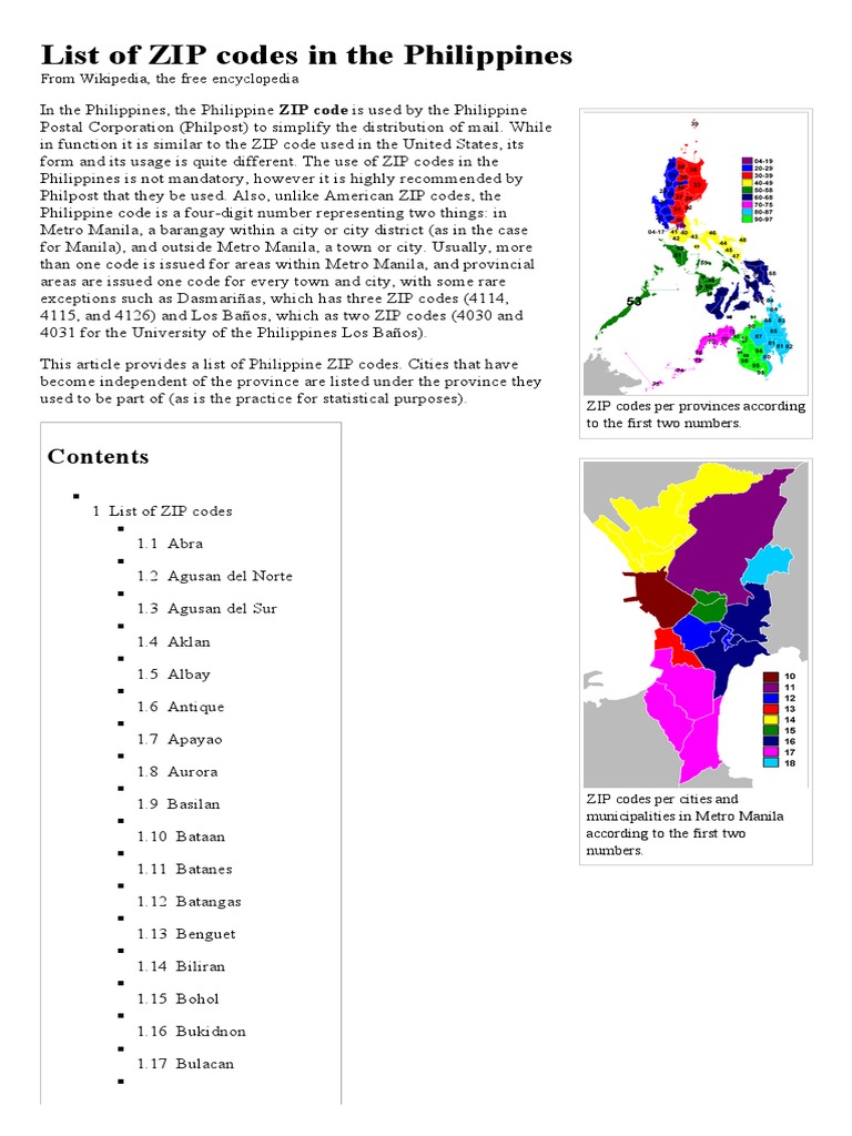 List of ZIP Codes in The Philippines | PDF | Metro Manila | Makati
