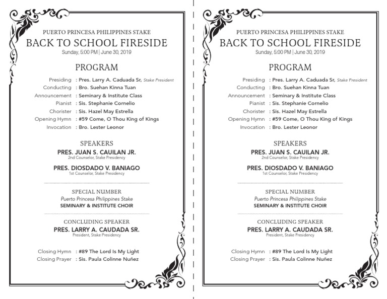 Back To School Fireside Program | PDF | Salt Lake City | Latter Day ...