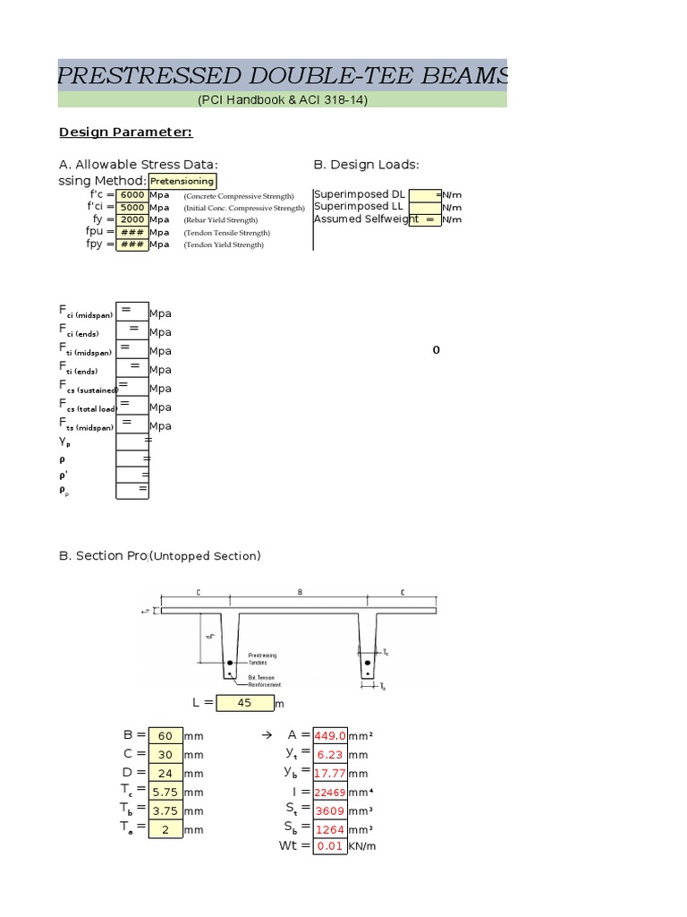 Design of Prestressed Double-Tee Beams | PDF | Prestressed Concrete ...
