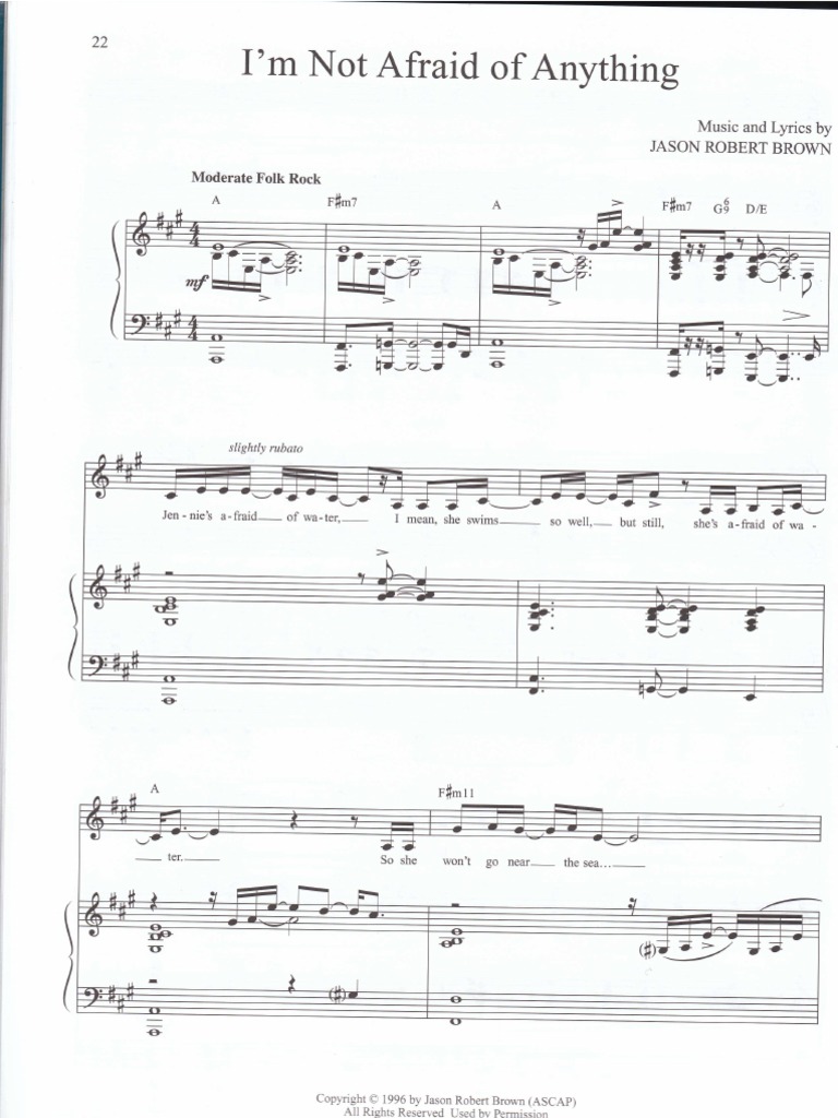 I'm Not Afraid of Anything Sheet Music | PDF