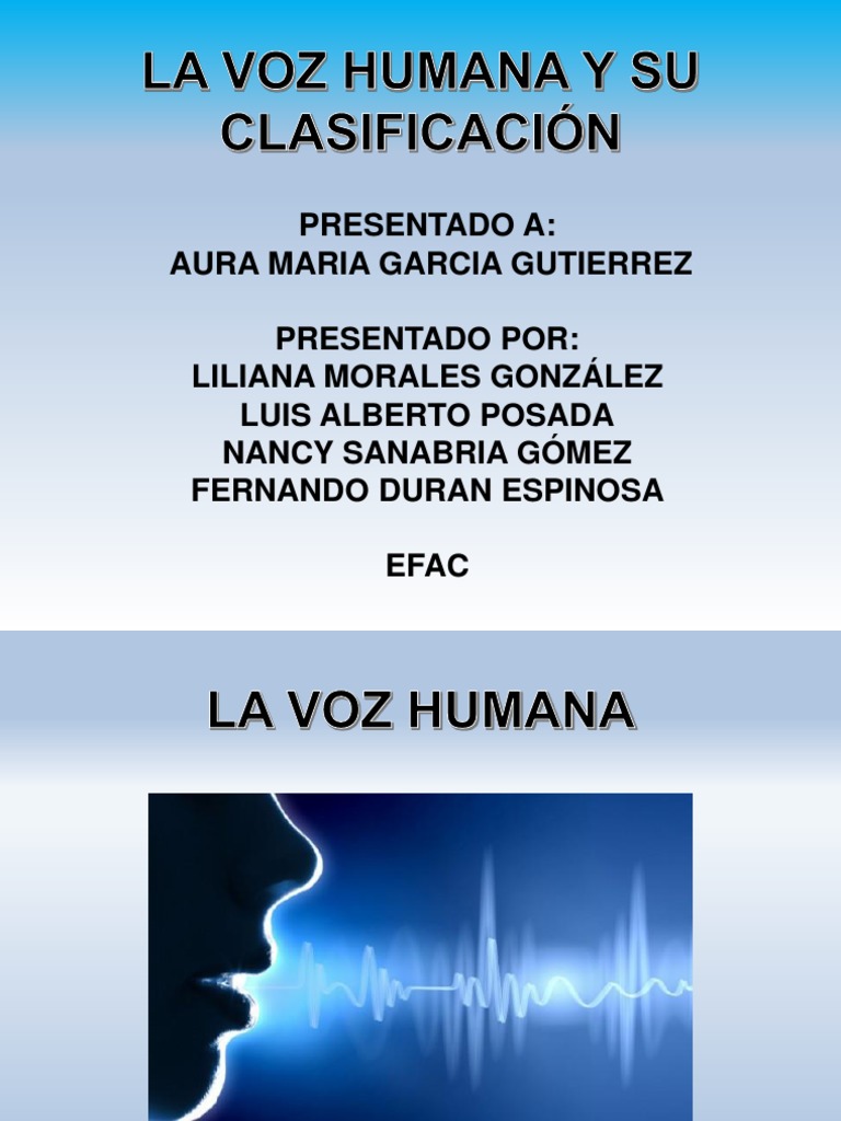 La Voz Humana y Su Clasificacion | PDF | Voz humana | Garganta Humana