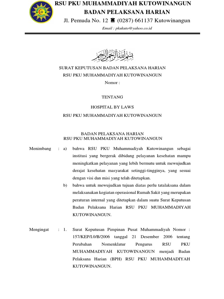 KPS 3 - Hospital by Laws | PDF | Pengelolaan Keuangan & Uang