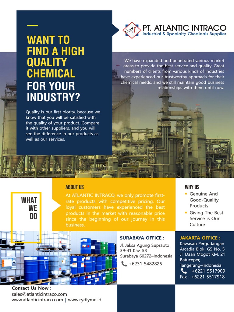 Brosur Chemical PT Atlantic Intraco | PDF | Sodium Hydroxide | Chemical ...