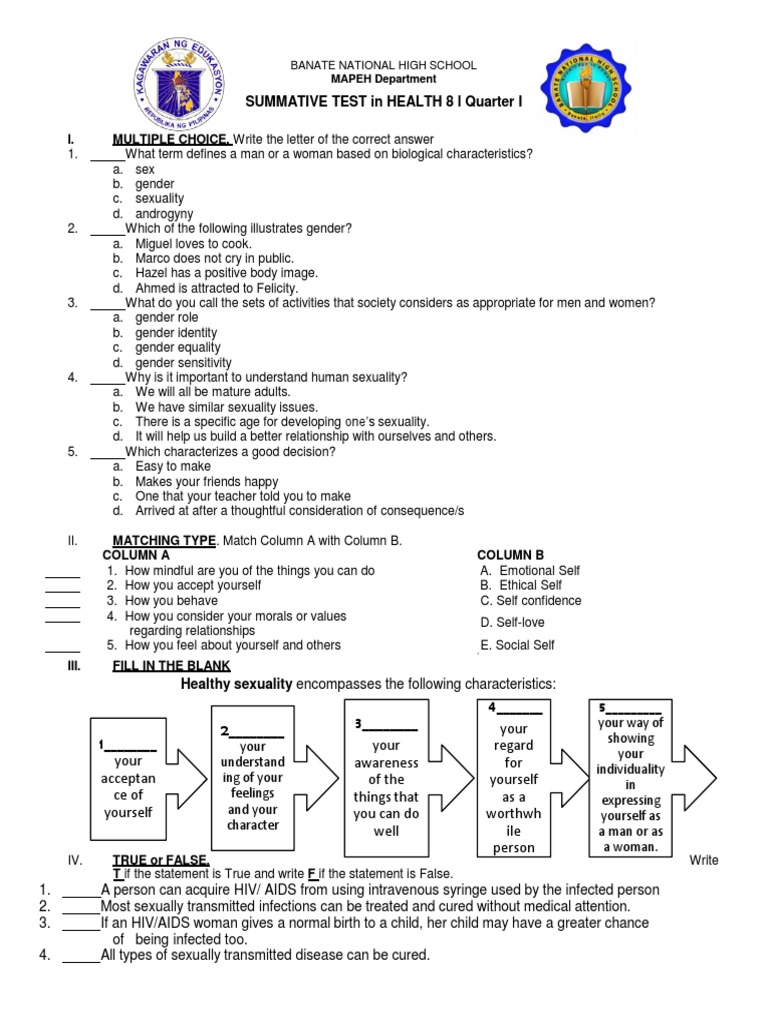 HQ1 - Gender and Human Sexuality L HIV Aids - SUMMATIVE TEST | PDF ...