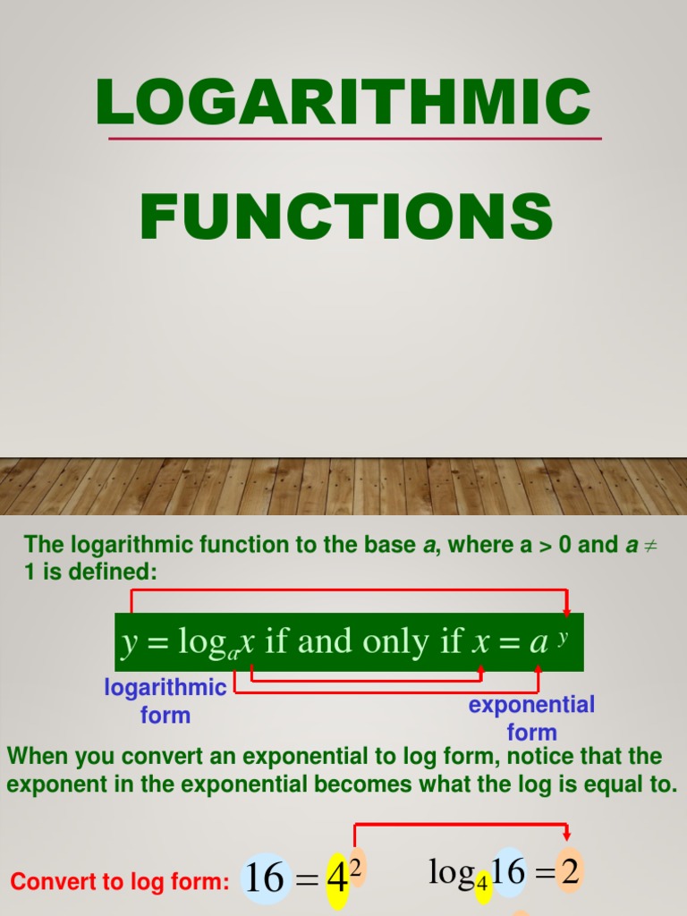 Logarithmic Functions Week 7 | PDF | Exponentiation | Logarithm