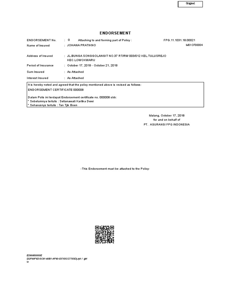 Endorsement Slip | PDF
