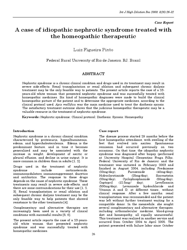 Sindrom Nefrotic | PDF | Homeopathy | Edema