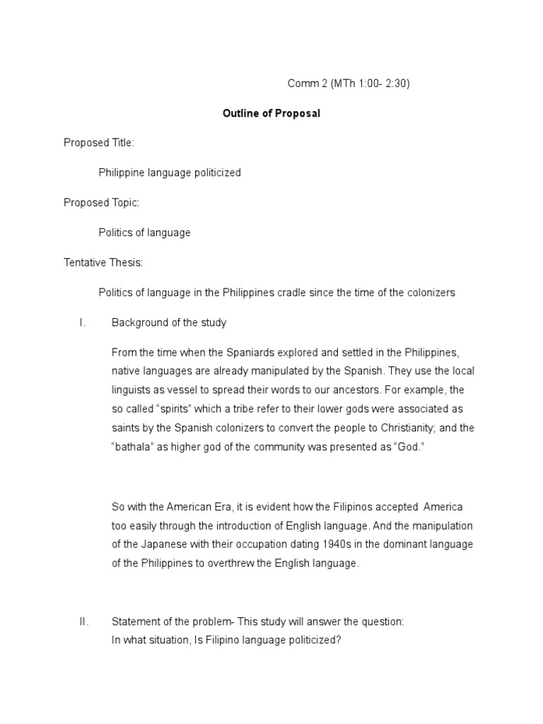 Outline of Proposal | PDF