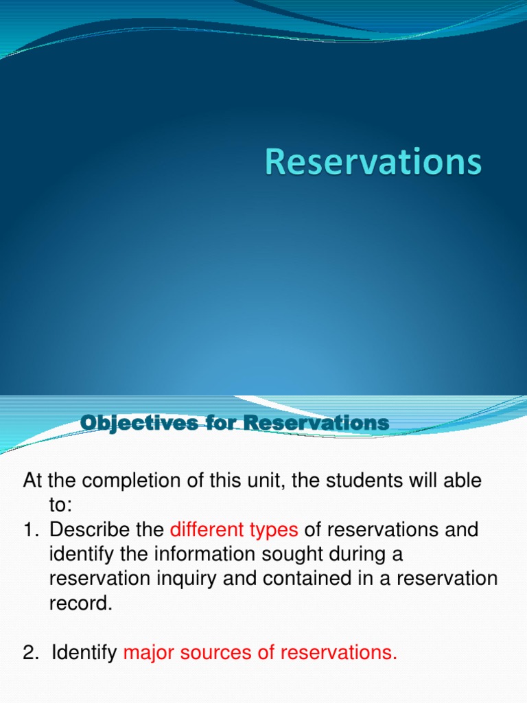 Front Office Reservation Powerpoint | PDF | Travel Agency | Hotel