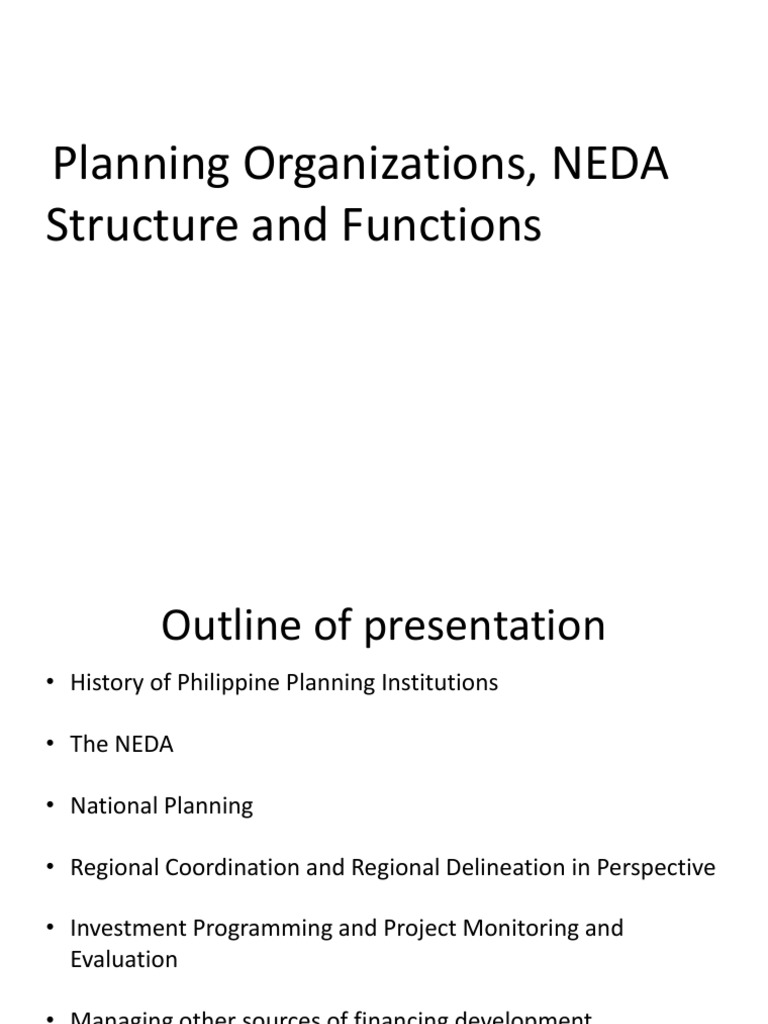 Planning Organization, NEDA Structure & Functions PDF | PDF | Public ...
