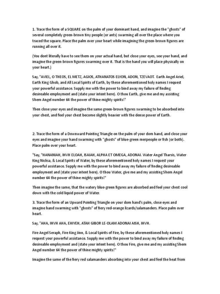 Trace elemental symbols and invoke spirits for employment success | PDF ...