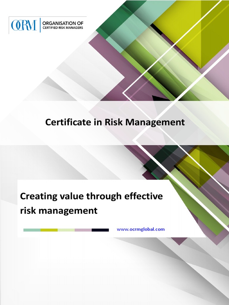 Certificate in Risk Management Overview | PDF | Risk Management ...