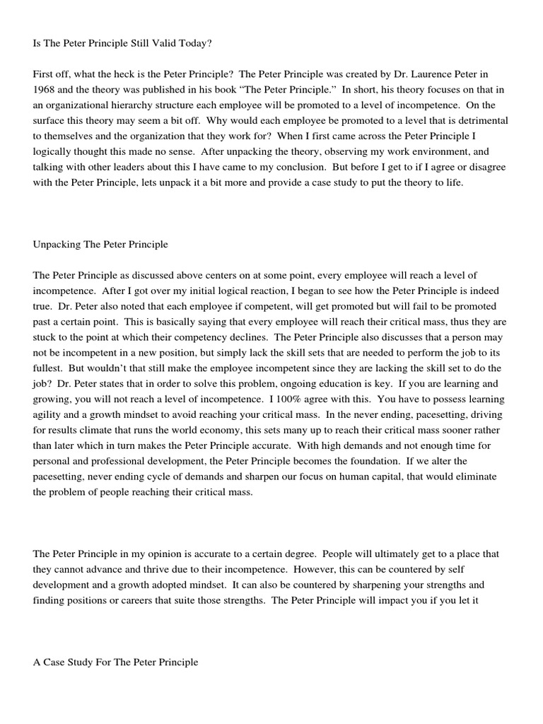 The Peter Principle PDF | PDF | Applied Psychology | Cognitive Science