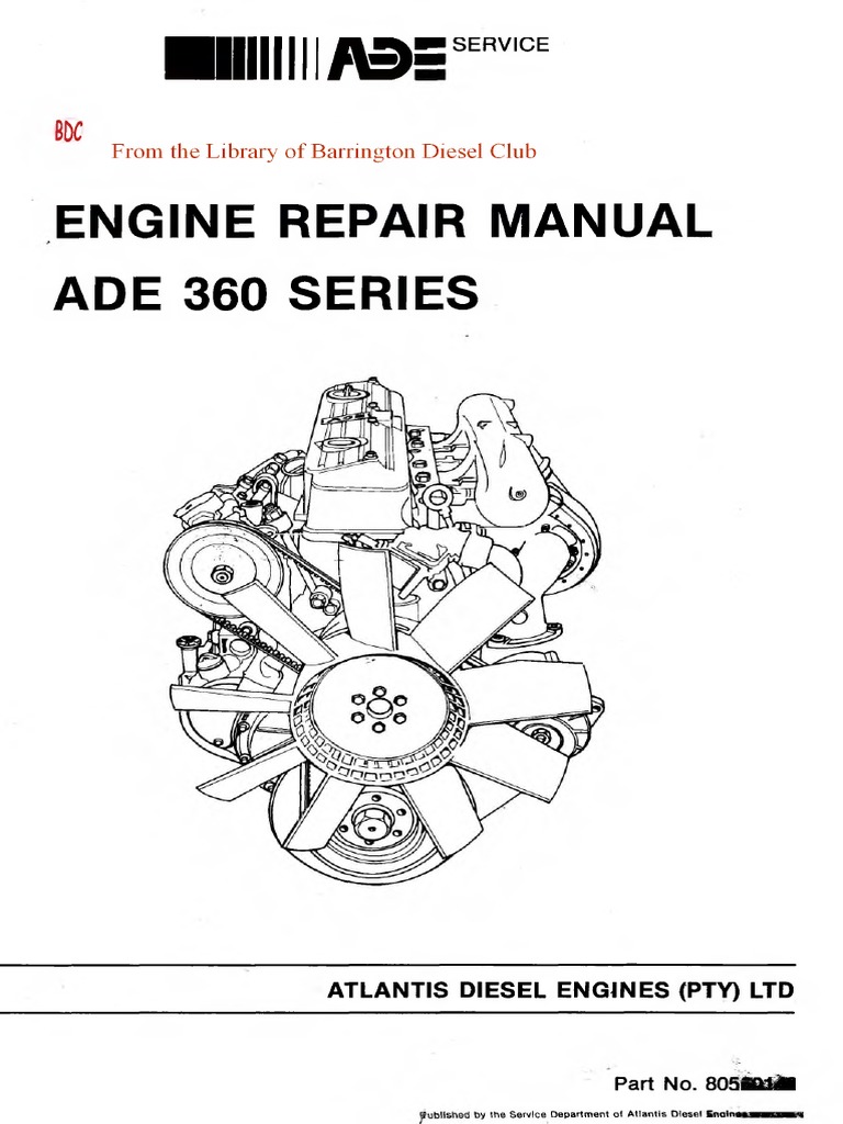 Ade 364 Ade366 Workshop Manual Abby | PDF | Diesel Engine | Cylinder ...