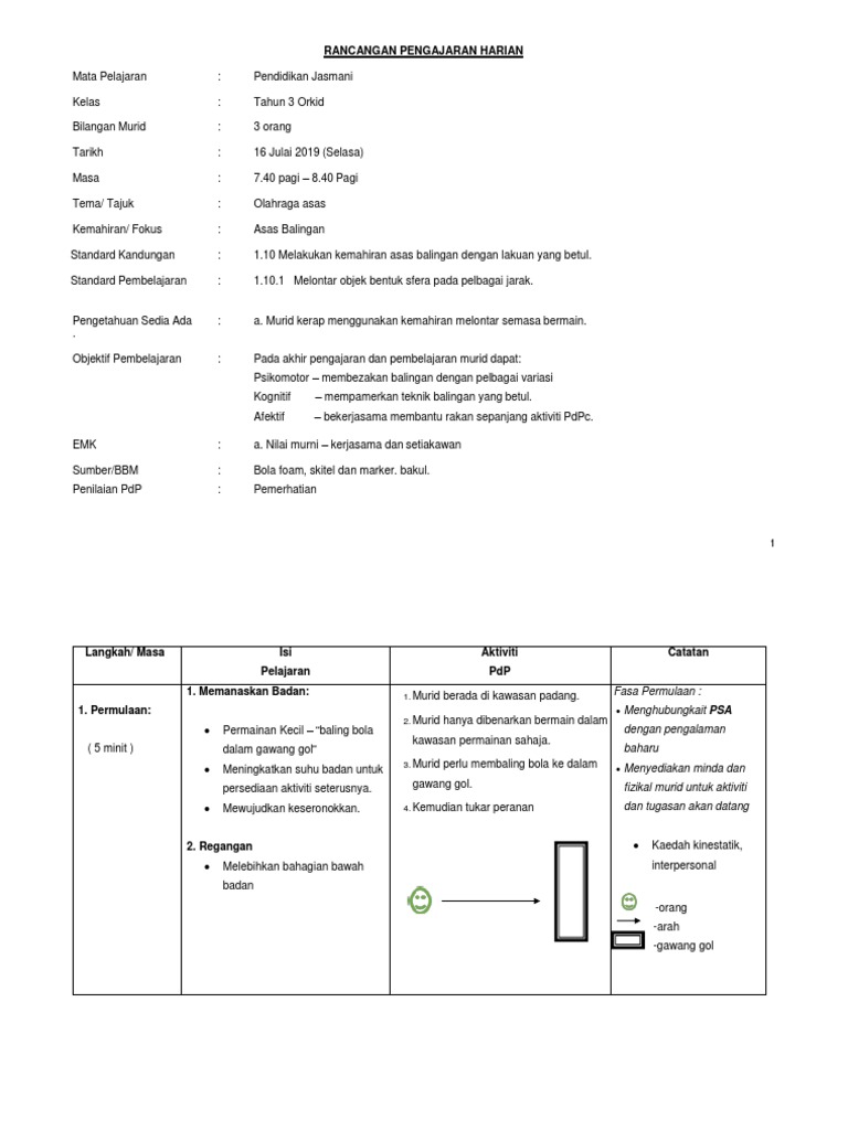 RPH PJ Tahun 3 | PDF