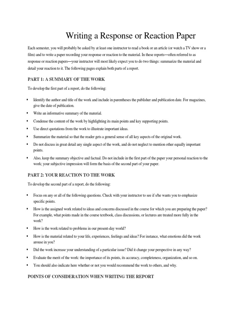 Writing a Psychology Reaction Paper | PDF | Psychology | Psychological ...