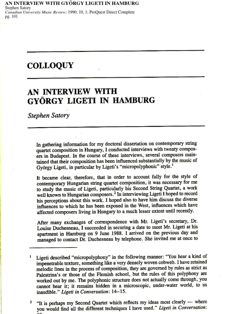 Interview With Ligeti | PDF | Religion & Spirituality