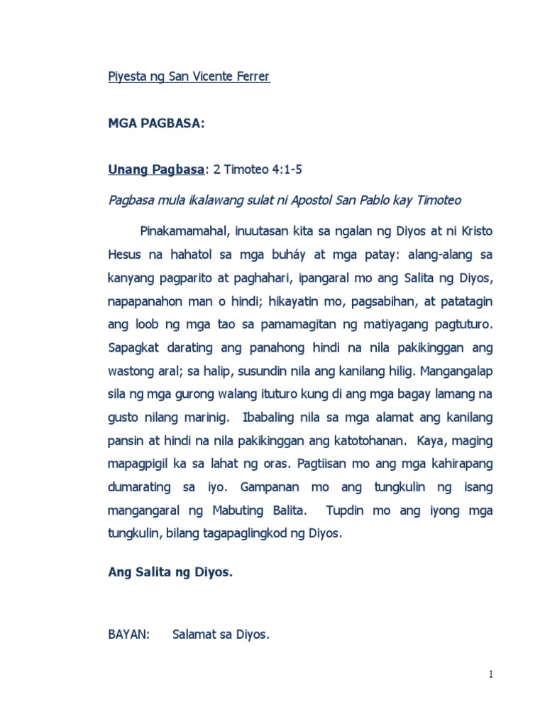 Fiesta Readings | PDF