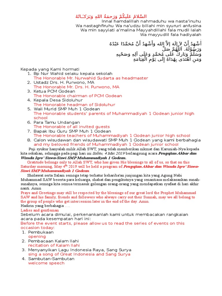 MC Wisuda Iqra | PDF | Western Philosophy | Semitic Words And Phrases