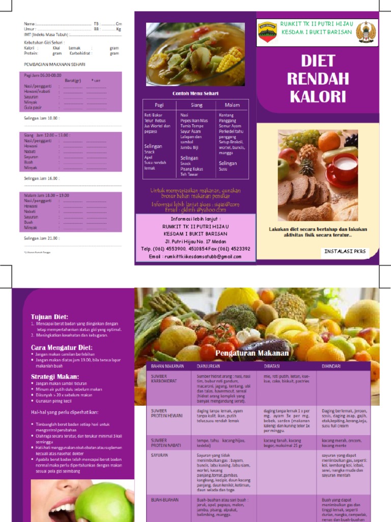 Leaflet Diet Rendah Kalori | PDF